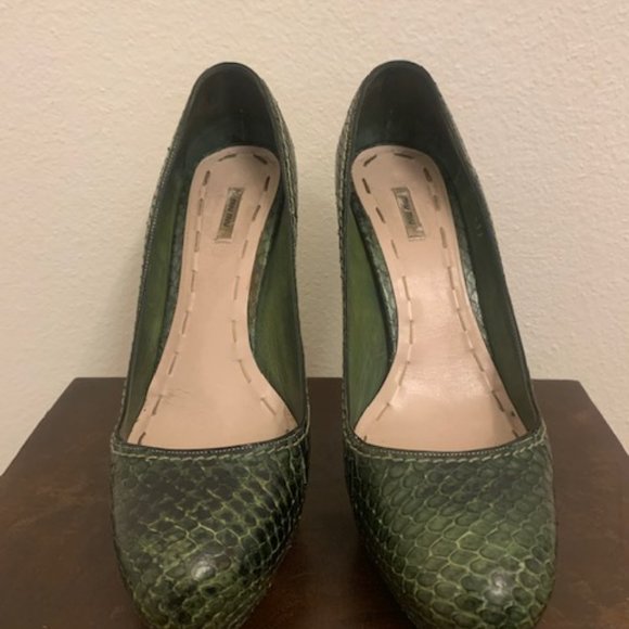 Miu Miu | Shoes | Miu Miu Green Snakeskin Platform Pump | Poshmark